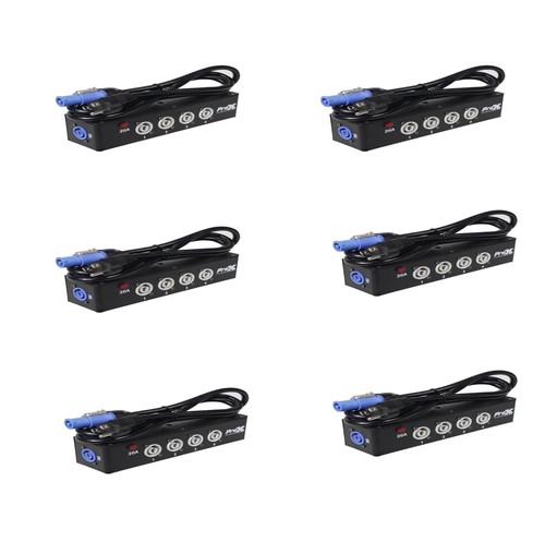 6 Prox PowerCon A Blue Pass thur Splitter Box w/ 4 PowerCon Gray B Out ...