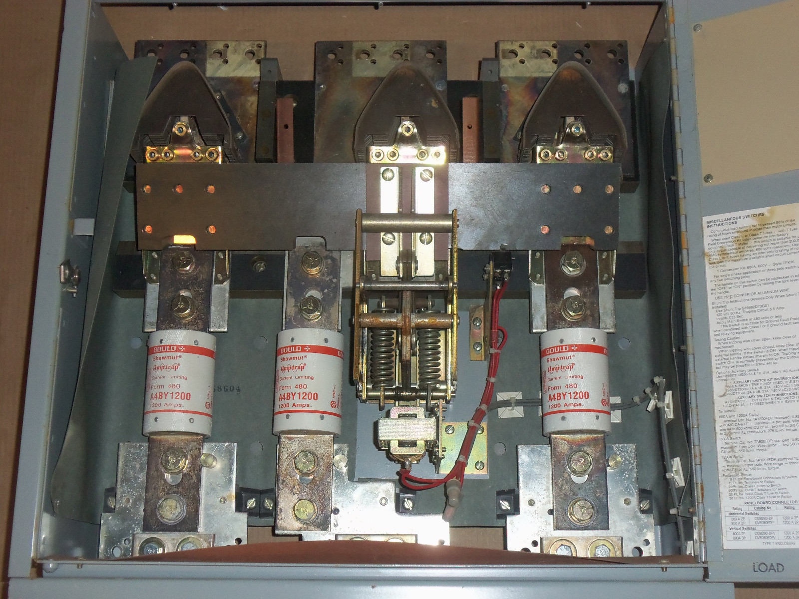 WESTINGHOUSE FDPS FDPS348TDS 1200 AMP 480V FUSED PANELBOARD SWITCH ...