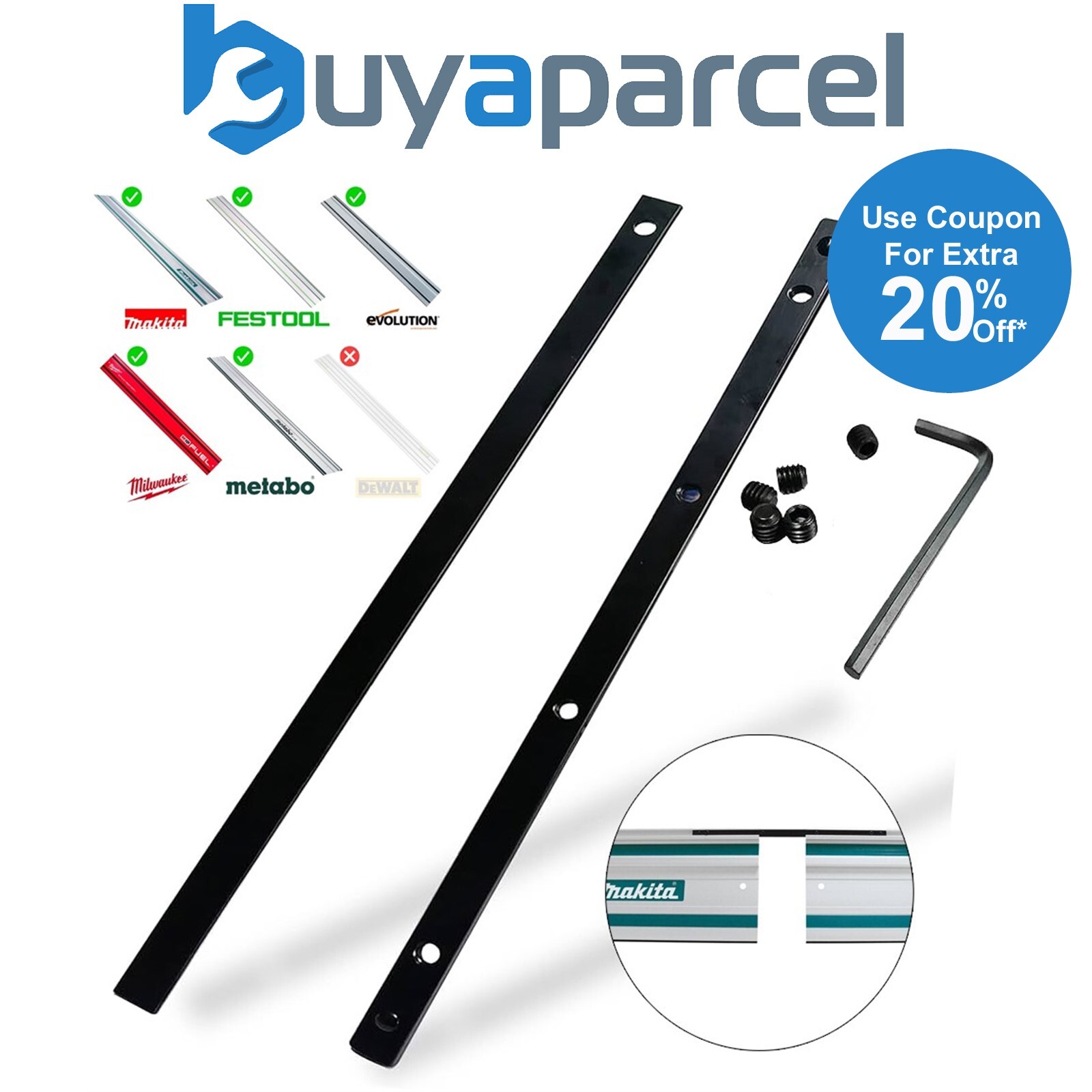 Guide Rail Connector Set For Plunge Circular Saws 1 Pair - Makita ...