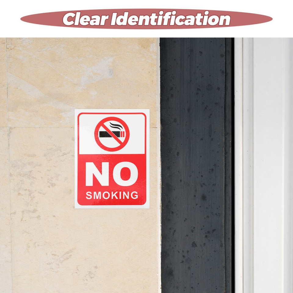 6pcs No Smoking Sign Rectangular No Smoking Sticker Safety Warning ...