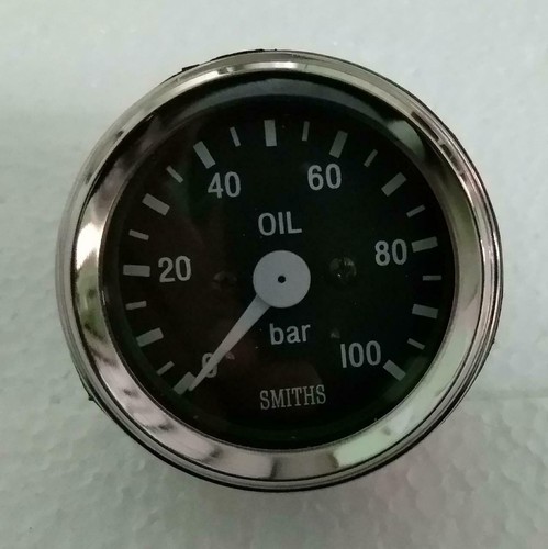 Smith Black Oil Pressure Gauge 0 100 Bar Chrome Bezel | eBay