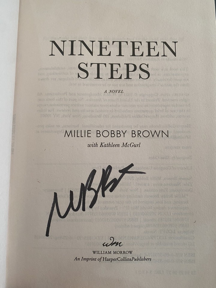 Nineteen Steps by Millie Bobby Brown SIGNED AUTOGRAPHED Book Stranger ...