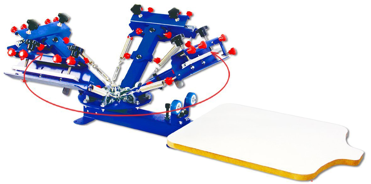 4 Color Screen Printing Kit Adjustable Press Printer Pres-stretched ...
