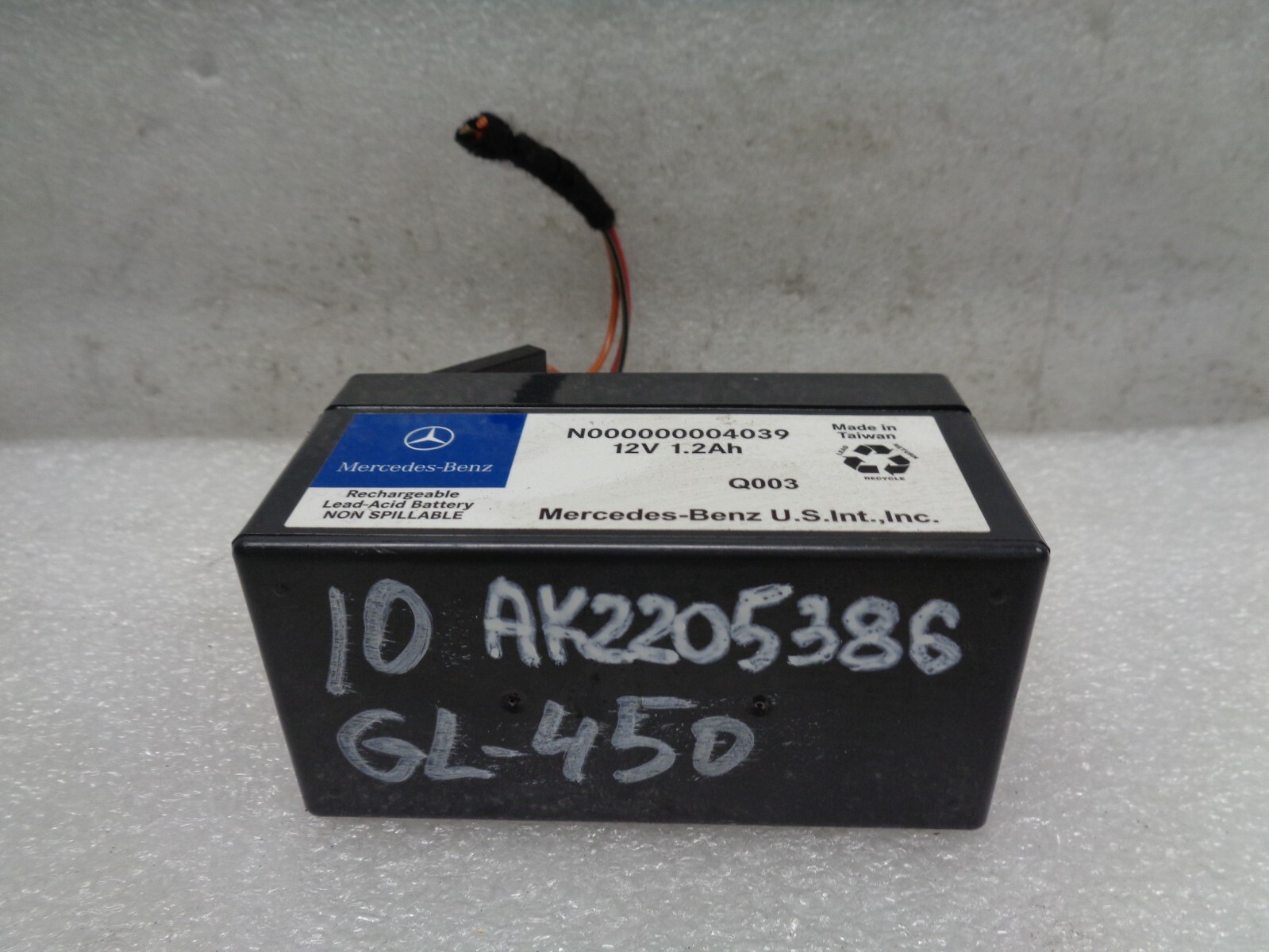 07-12 Mercedes GL450 X164 Rechargeable Lead Acid Auxiliary Battery OEM ...