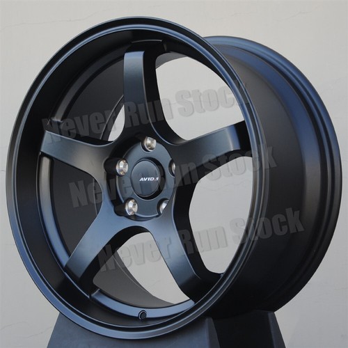 AVID.1 AV-28 17x8 5x114.3 +35 OFFSET MATTE BLACK 5 SPOKES SPORT 4 ...