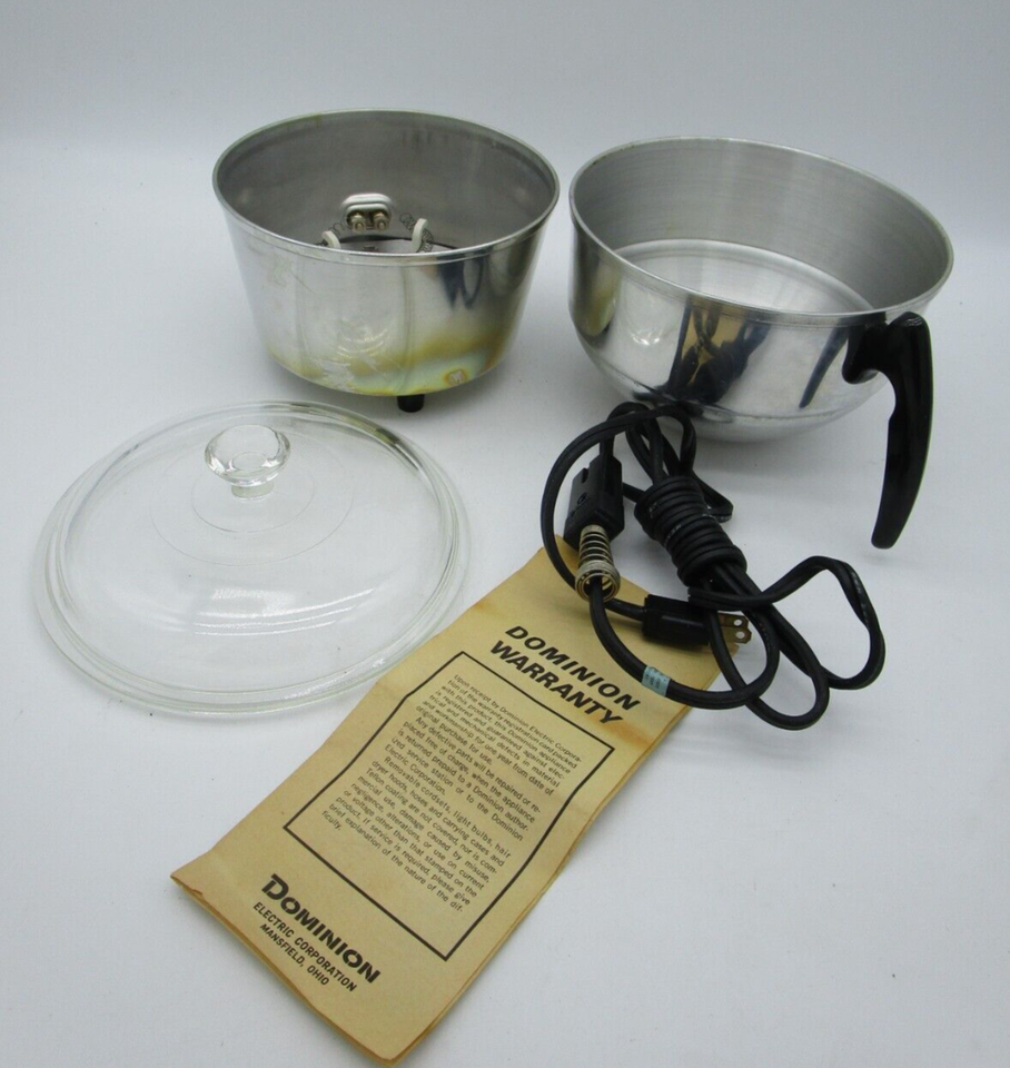 Vintage DOMINION 1710 Aluminum Electric Popcorn Corn Popper Made USA 3 ...
