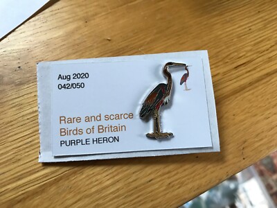 RSPB Interest PURPLE HERON SGW quality enamel BIRD pin badge Last Few ...