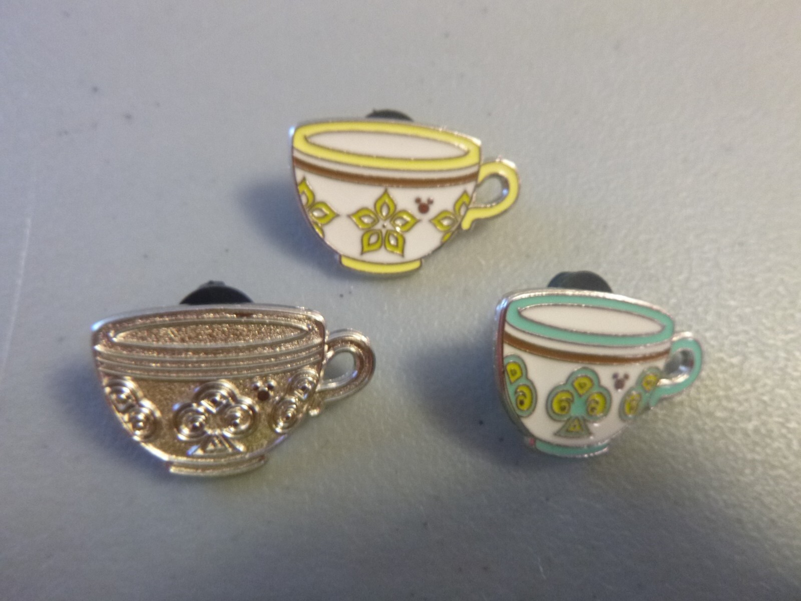 Disney Pins - 3 Pins - 2015 Hidden Mickey Mad Tea Party - Tea Cups | eBay