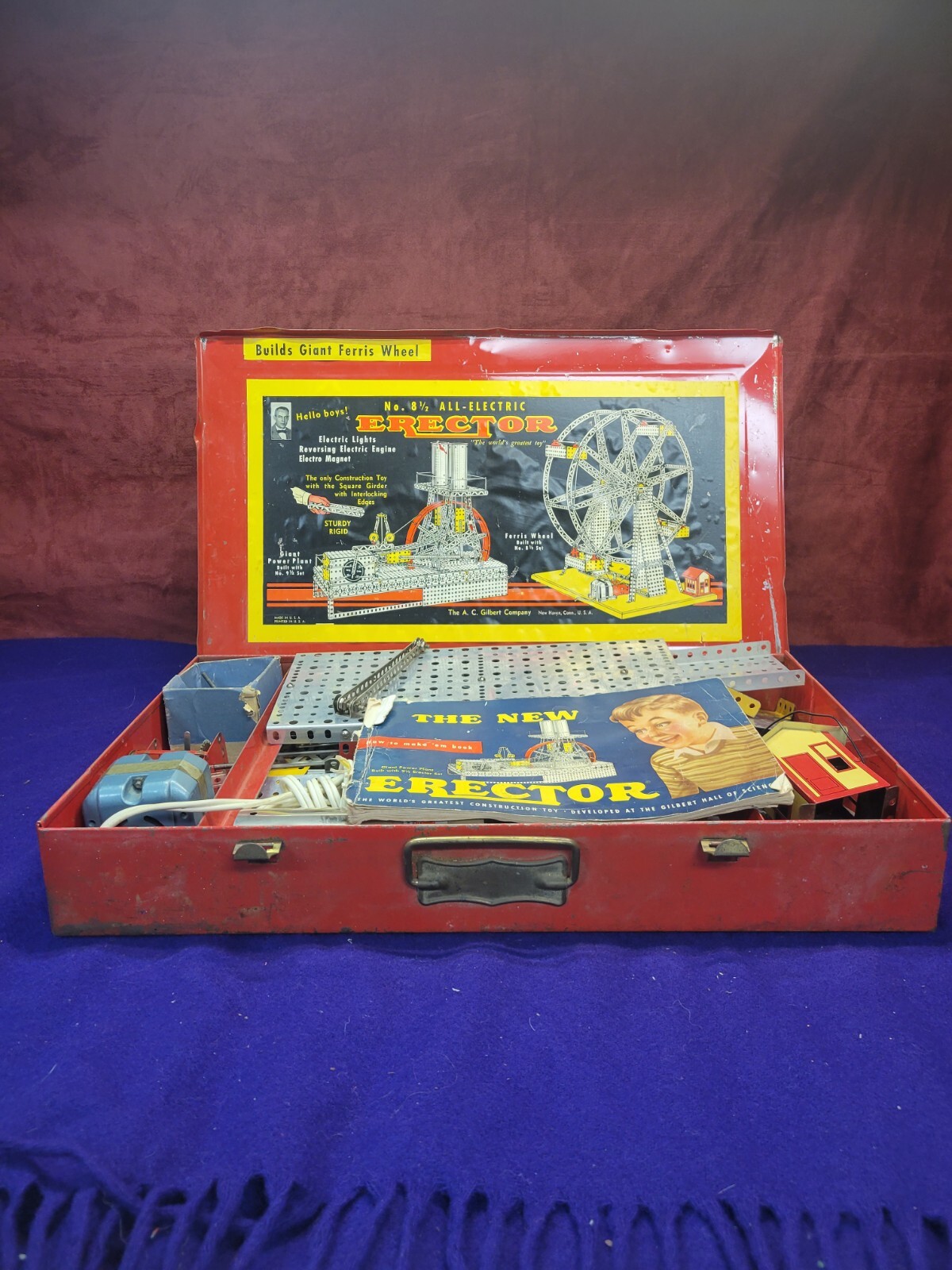 Vintage 1950's Erector Set 8-1/2 All Electric Ferris Wheel AC Gilbert ...