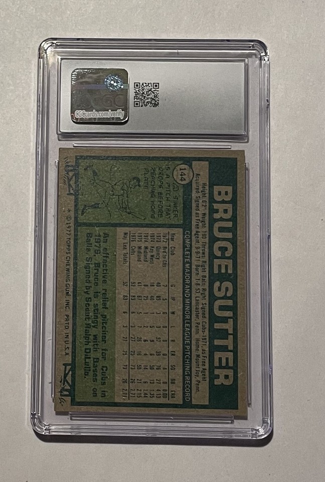1977 Topps Bruce Sutter Rookie Card CGC Graded 6.5 EX/NM + | eBay