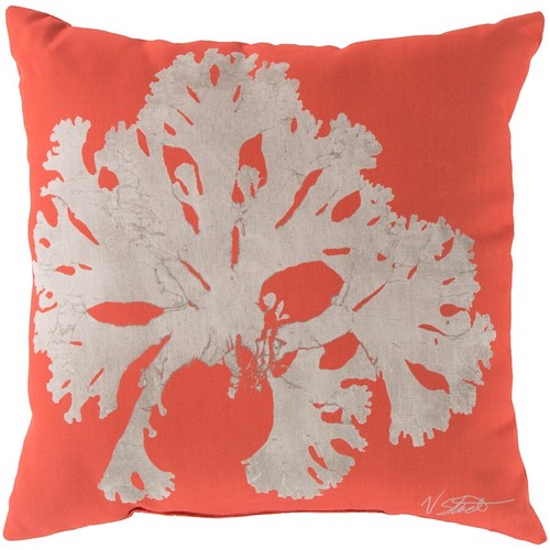 Rain by Surya Coral III Poly Fill Pillow, Orange/Beige, 18' x 18' - RG052-1818 764262604139| eBay