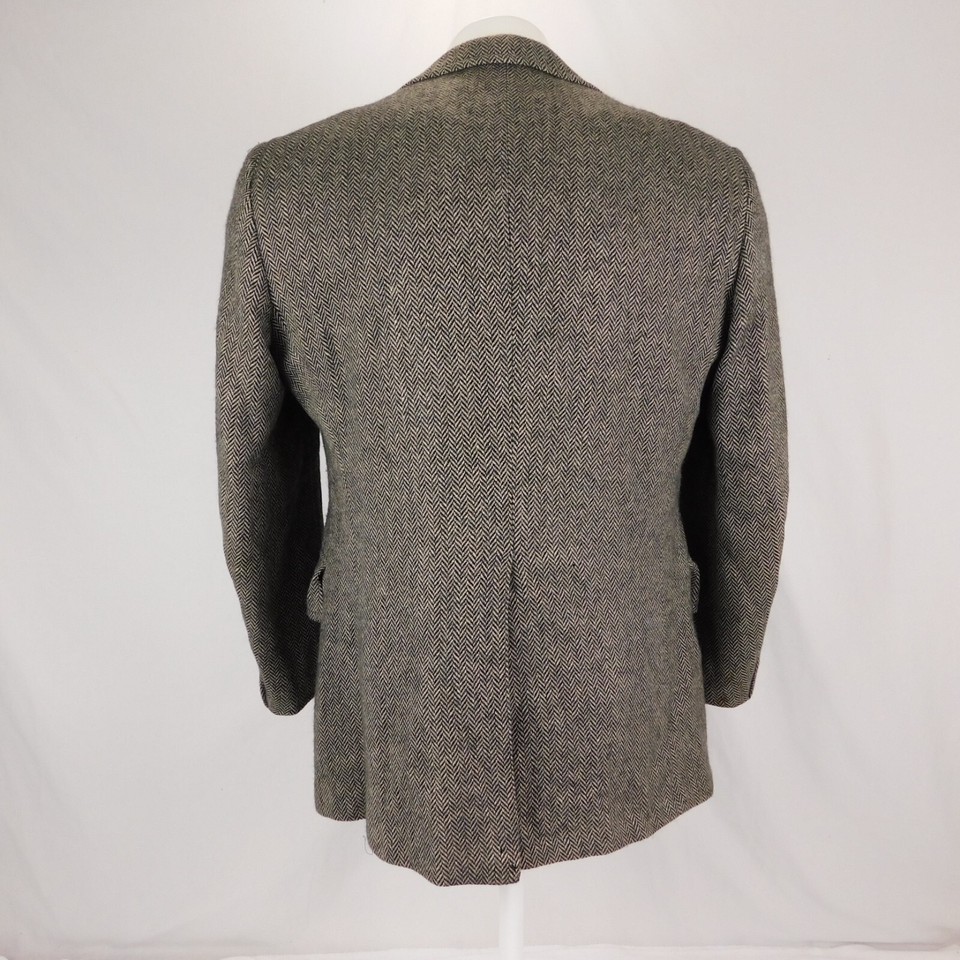 Harry Rothman Men Black White Gray Herringbone Blazer Sport Coat ...