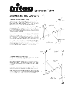 Triton Fixed Extension Table ETA001: Assembly & Use Manual | eBay