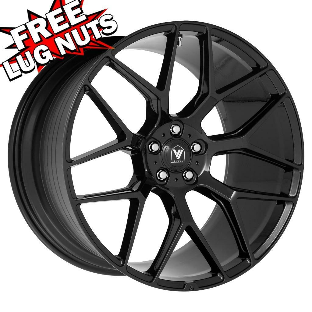 20 inch 20x10.5 ASANTI ABL-27 DYNASTY GLOSS BLACK wheels rims 5x4.5 ...
