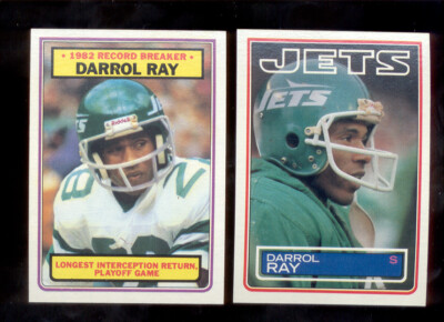 1983 Topps DARROL RAY New York Jets Card + Record Breaker Card | eBay