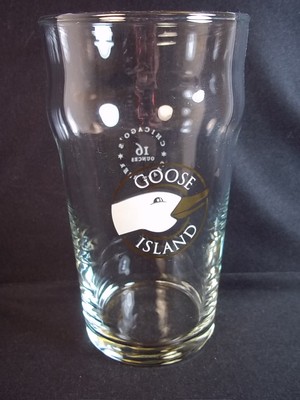 Goose Island glass Chicago's craft beer 16 oz white & gold logo | eBay