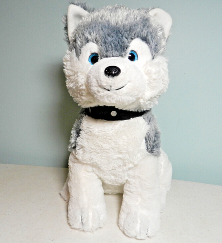 Hugfun Siberian Husky Plush Puppy Dog Stuffed Animal Toy Plush Sitting ...