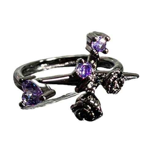 Unisex Alloy Rings Gothic Crosses Flower Rhinestones Flexible Sizing Designs | eBay Australia