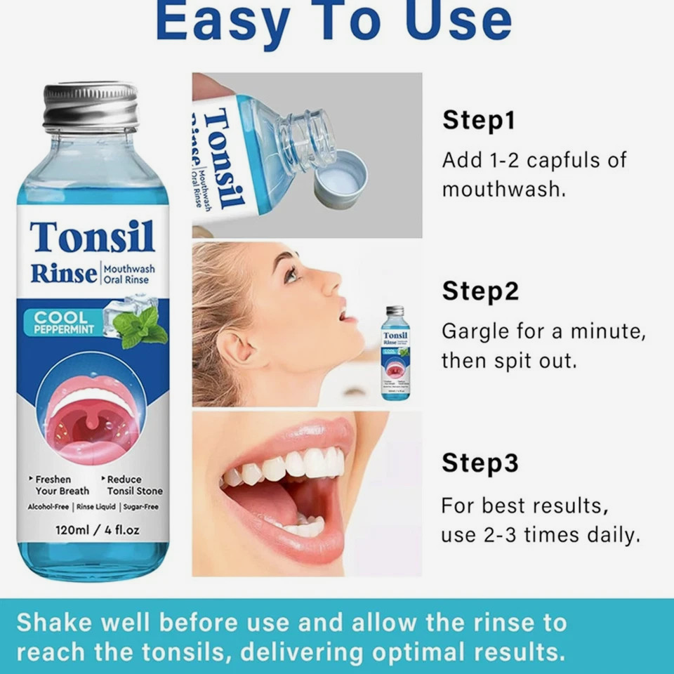 Natural Tonsil Stone Remover Rinse Mouthwash & Bad Breath Treatment ...