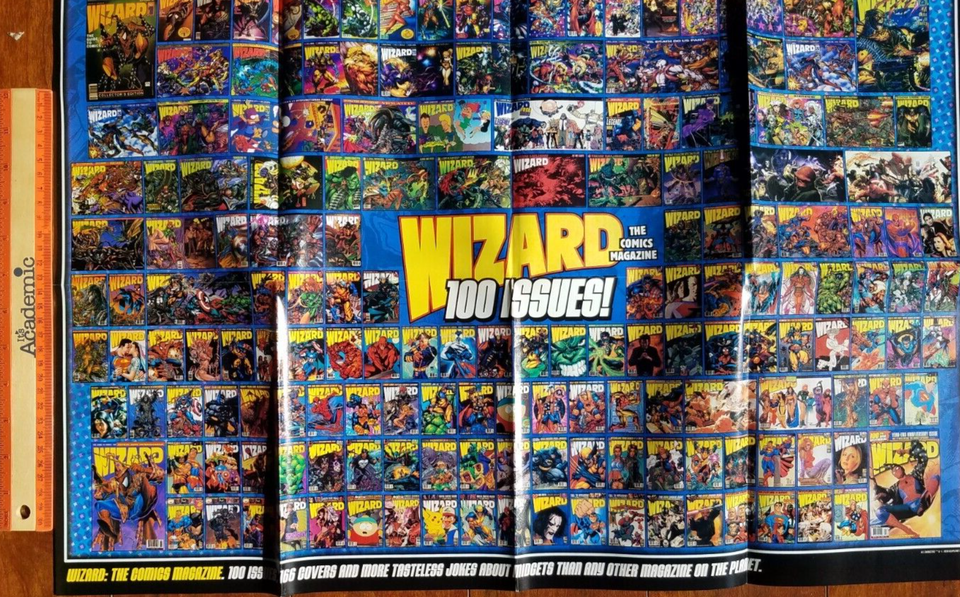 WIZARD COMIC BOOK PRICE GUIDE 100TH ISSUE POSTER LARGE SIZE 24" X 17 ...