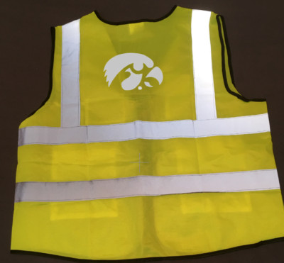 Iowa Hawkeyes NFL Football Team Logo Reflective Stripes Yellow Safety ...