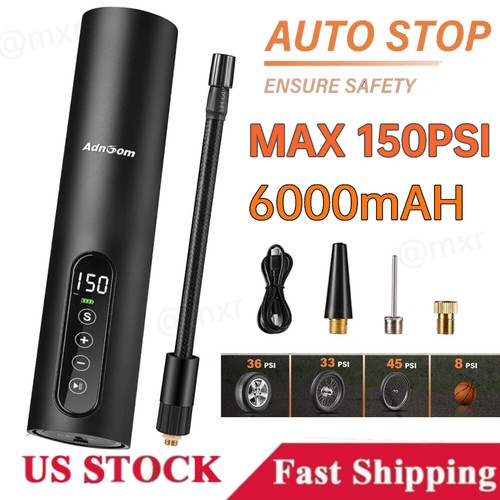 150PSI Mini Handheld Tire Inflator Portable Air Pump Compressor 6000mAh ...