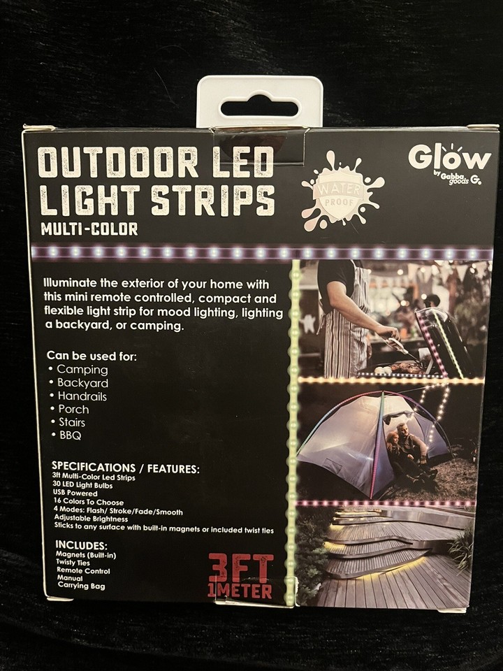 Outdoor LED Light Strips Remote Glow by Gabba Goods Multi-Color 3 ...