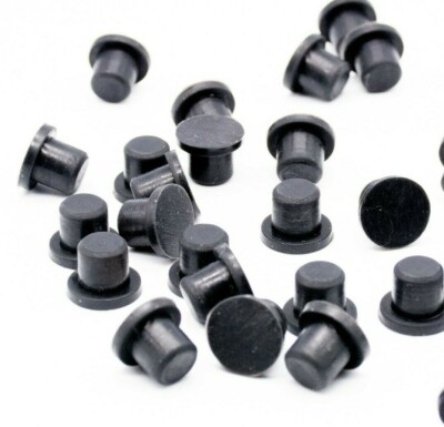 5/16” Rubber Push In Hole Plugs Black Silicone 1/2" Top OD 10 per ...