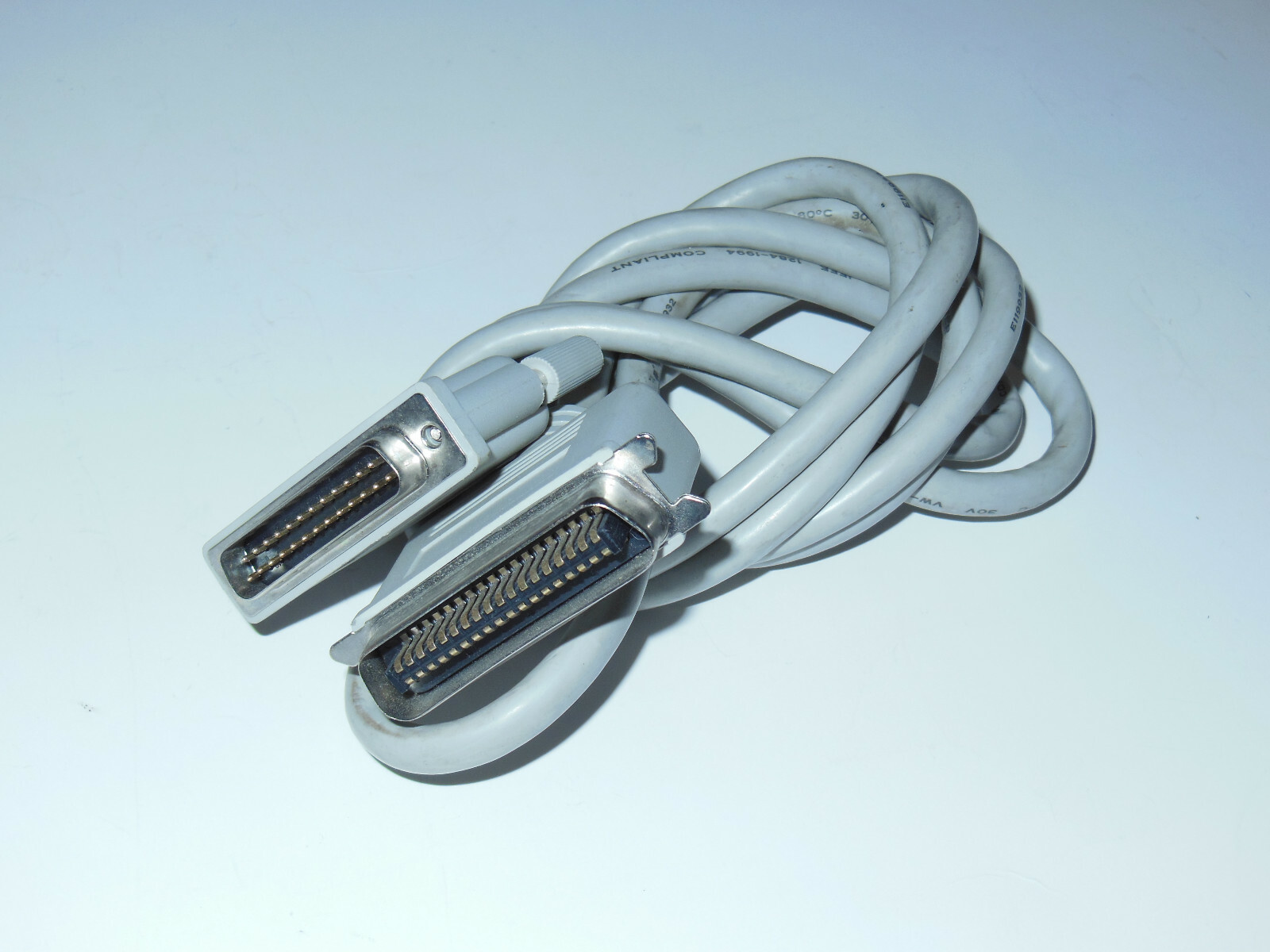 Used/Vintage 6ft SCSI Cable CN36 Male to DB25 Male Grey Bail/Jackscrew ...