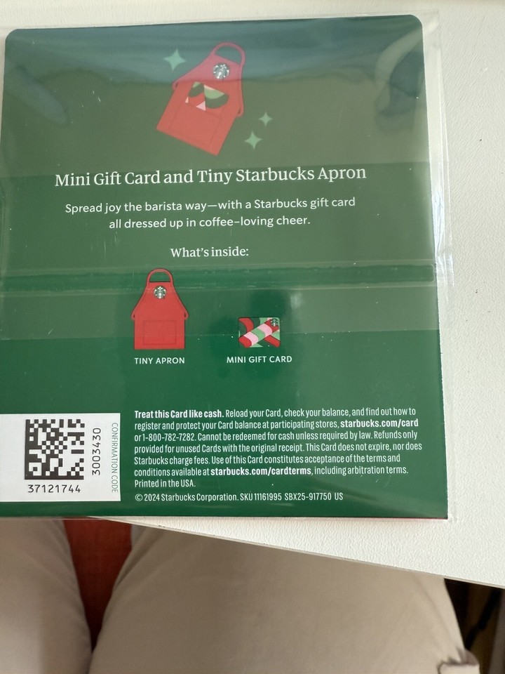 Starbucks 2024 Holiday Red Apron Christmas Gift Card Set New & UNLOADED ...