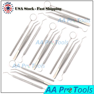 5 Set Instruments Dental Mirror Explorer College Plier Basic Oral tool ...