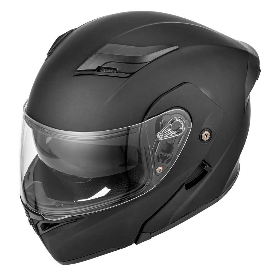 New LED Light Helmet Flip Up Full Face Dual Visor Racing DOT Motorcycle ...