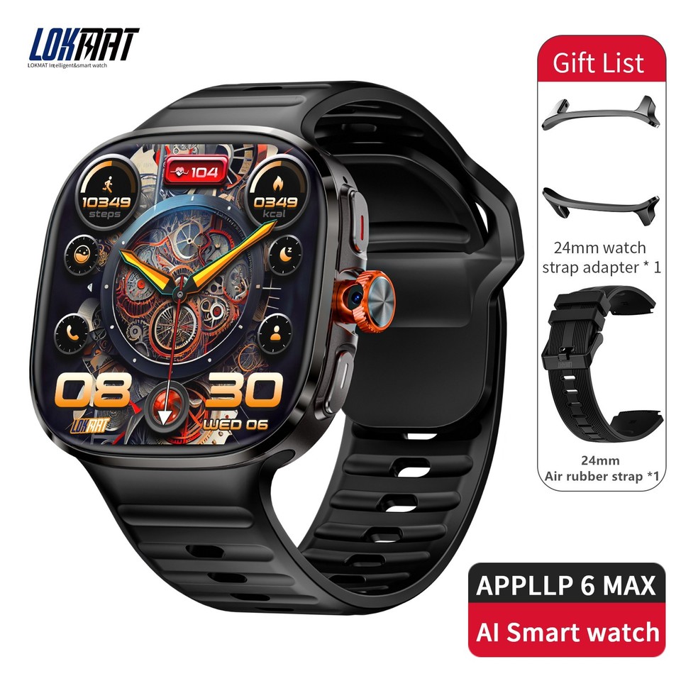 LOKMAT APPLLP 6 Max Android Smart Watch AMOLED Screen Rotating Camera ...