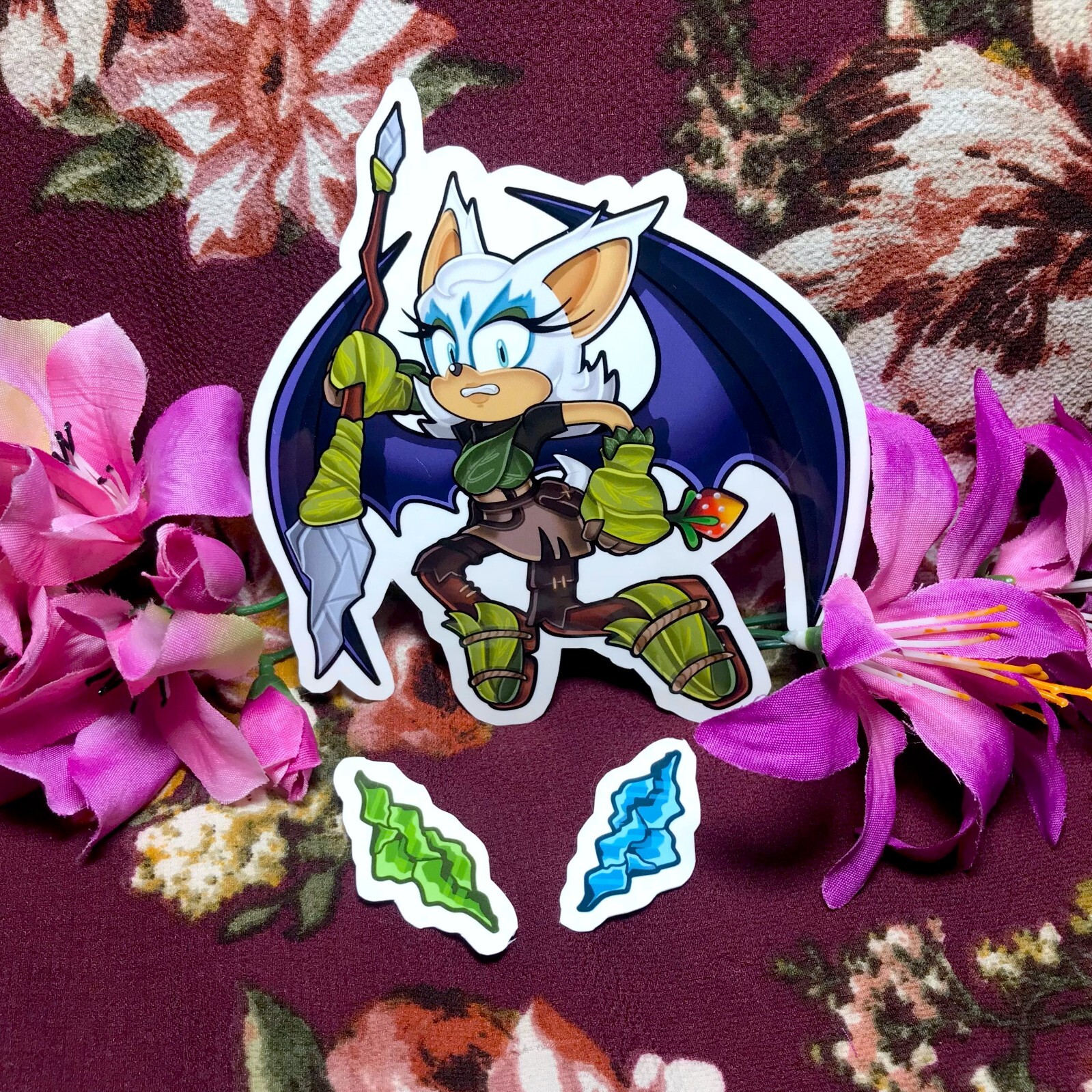 Sonic Prime Rouge the Bat 4" Vinyl Stickers (Rouge, Batten, Prim, Rebel ...