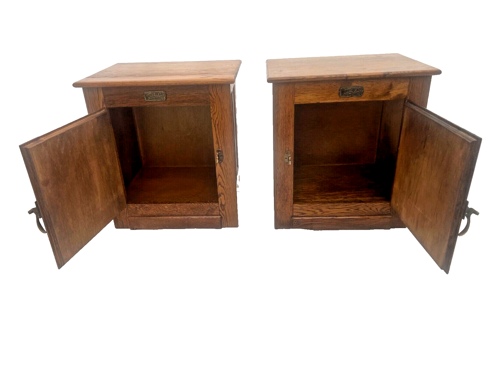 Retro Pair White Clad Cabinets Nightstands Ice Box style by Simmons ...