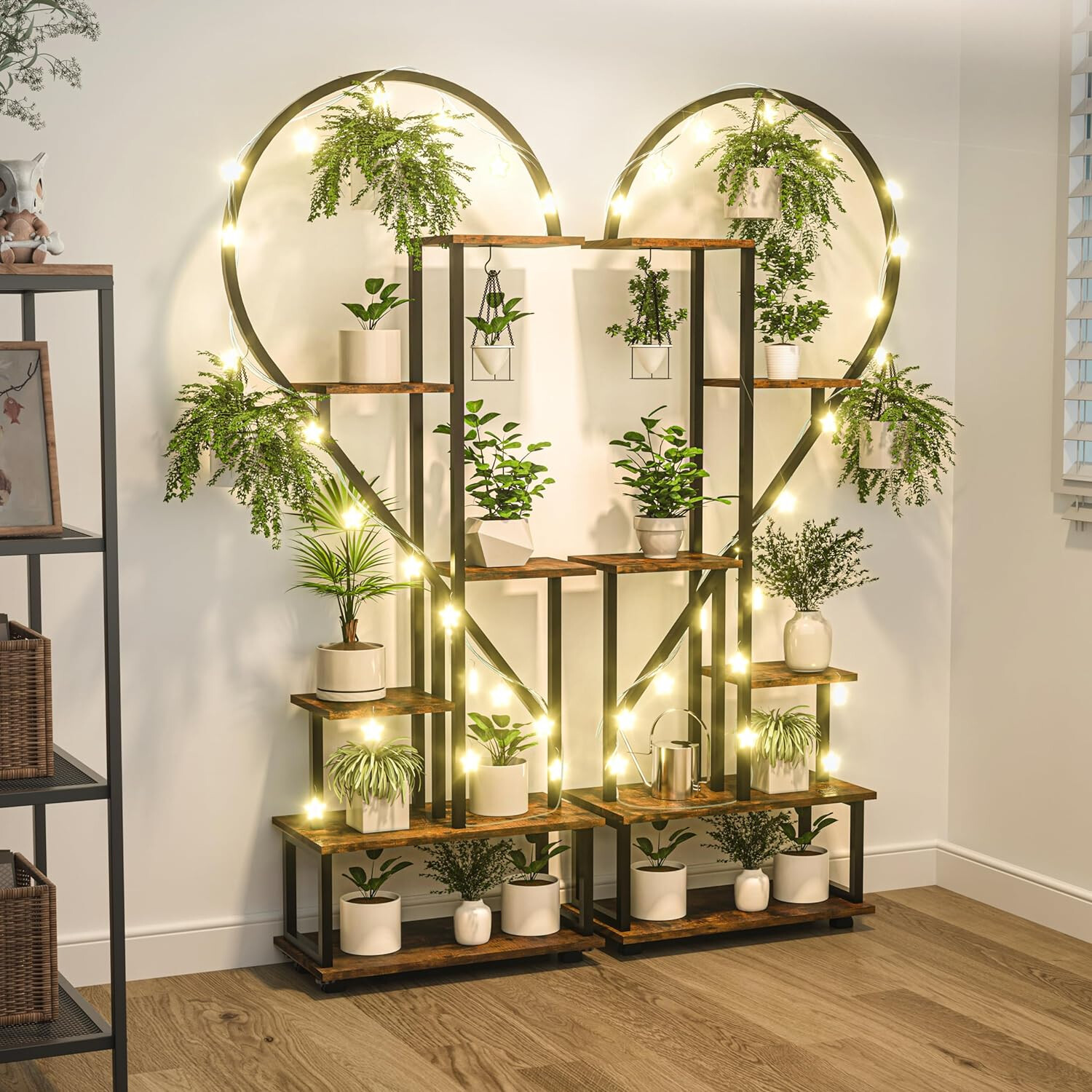 6 Tier Metal Half Heart-shaped Plant Stand Pot Holder Shelf Rack ...