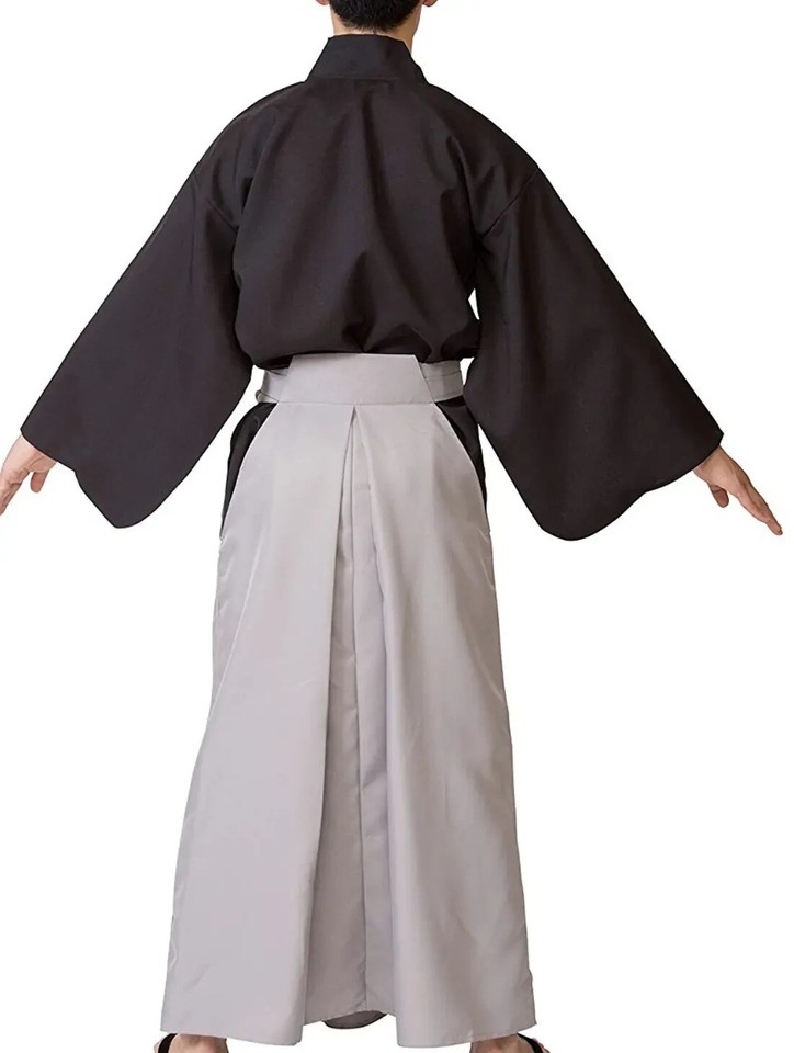 Japanese Men's Kimono Samurai Bushi Ronin Cosplay costume Jacket Hakama ...