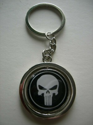 PUNISHER BLACK METAL KEY FOB KEY RING KEYRING KEY CHAIN | eBay
