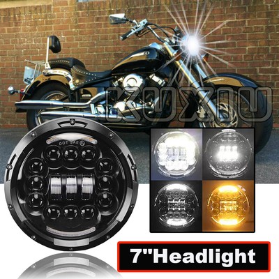 For Yamaha V-Star XVS 650 950 1100 7" Inch LED Headlight Projector Hi ...