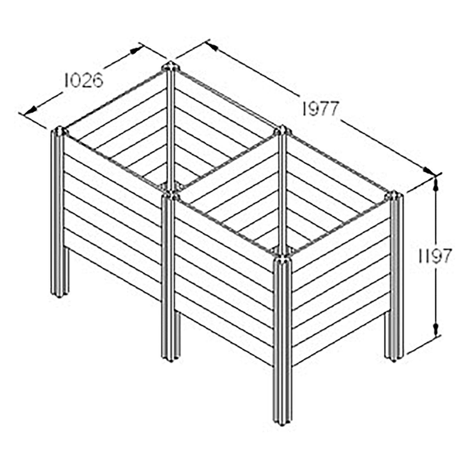 Garden Compost Bin Extension Kit Wooden Pressure Treated Slot Down ...