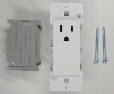 P&S Single Self Contained Receptacle w/ Back - White SC821-M3 15A ...