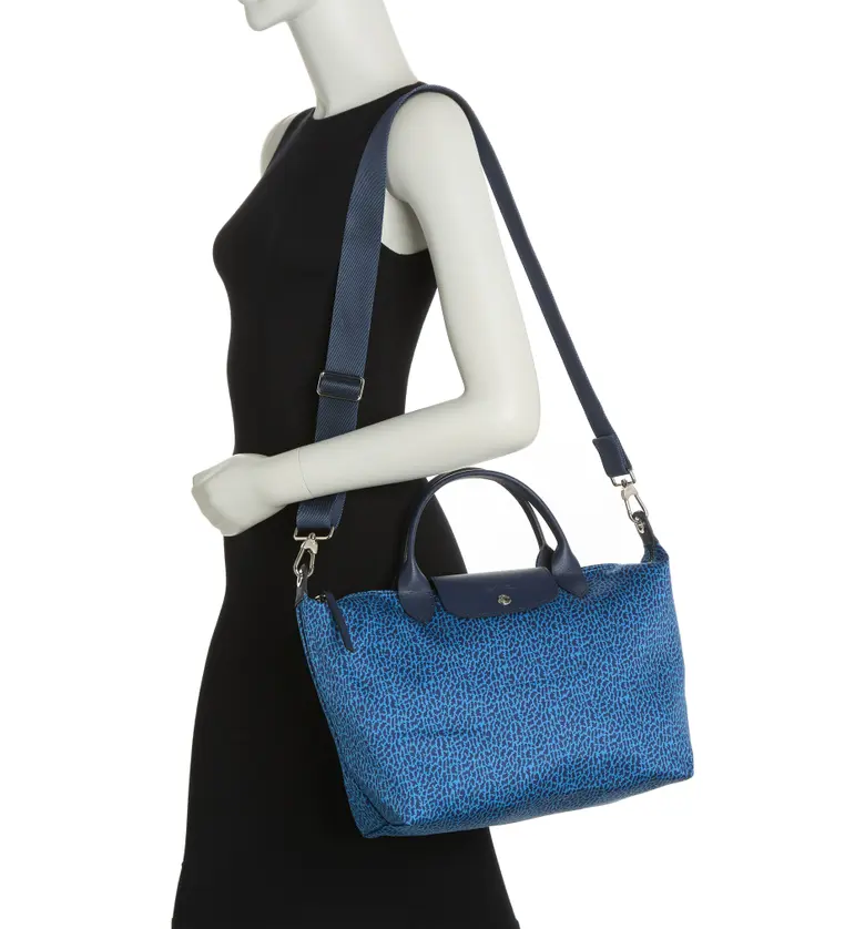 Longchamp Le Pliage Animal Print Medium Nylon Satchel Crossbody Tote ...