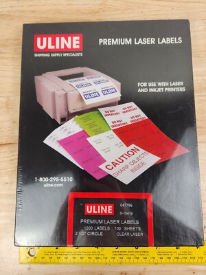 Uline Premium Laser Labels (S-10419) Brand New Sealed Packaging-1200 ...