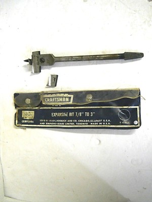 Vintage 8 1/2" Craftsman Expansive Bit 7/8" - 3" 41934 Wood Working ...