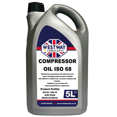 Piston Air Compressor Oil ISO 68 High Grade Low Wear 5 Litres 5L | eBay