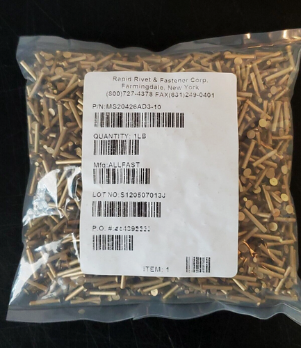 New ALLFAST 5/8" Aircraft Solid Aluminum Alloy Rivets # MS20426AD3-10 ...