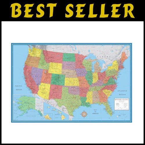 Mega USA Map 48x78 Front-Laminated | eBay