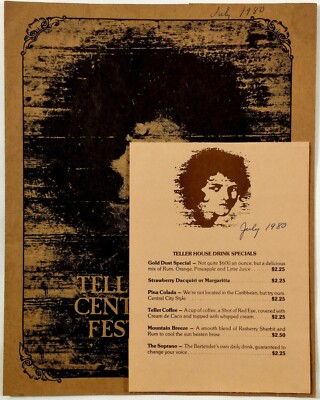 1980 Vintage Dinner Menu Lot TELLER HOUSE RESTAURANT Central City CO ...