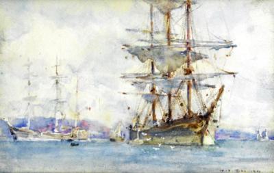 Windjammers Henry Scott Tuke Art Print 1908 Nautical Impressionist ...