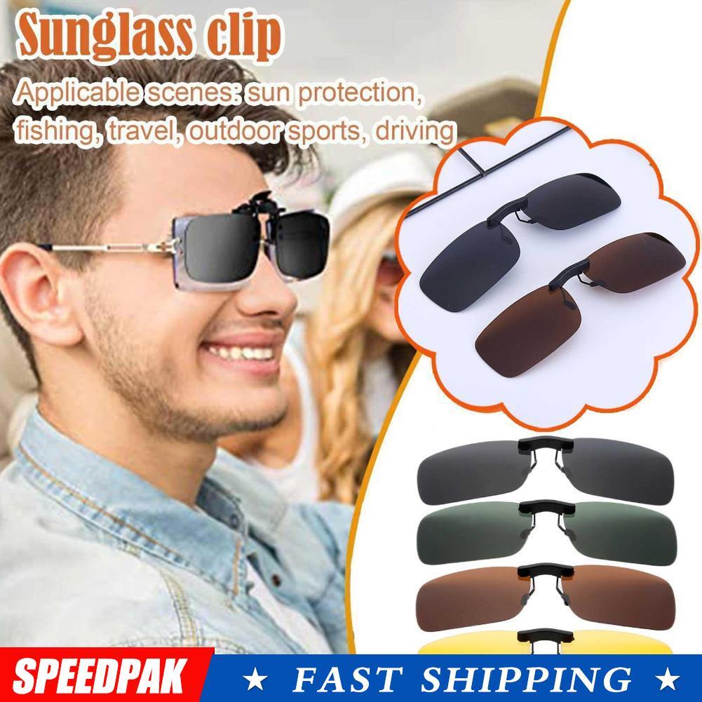 Night Vision Anti Glare Polarized Clip On Driving Glasses UV400 Lens ...